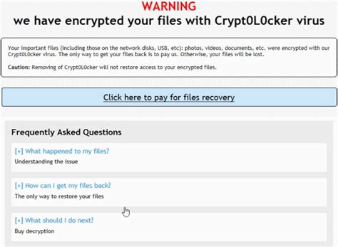Infection With Cryptolocker Virus Ransomware Recovery Center