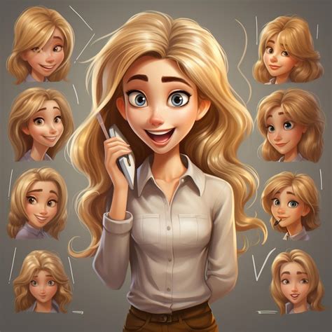 Premium Vector Blonde Haired Girl Short Cartoon Style Character Cartoon M
