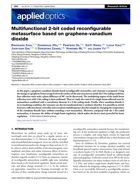 Multifunctional 2 Bit Coded Reconfigurable Metasurface Based On Graphene Vanadium Dioxide