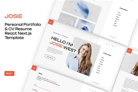 Josie Personal Portfolio Resume React Template