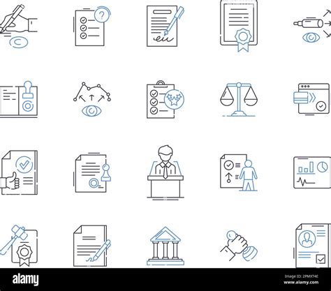 Legal Department Outline Icons Collection Lawyer Attorney Litigation Court Compliance
