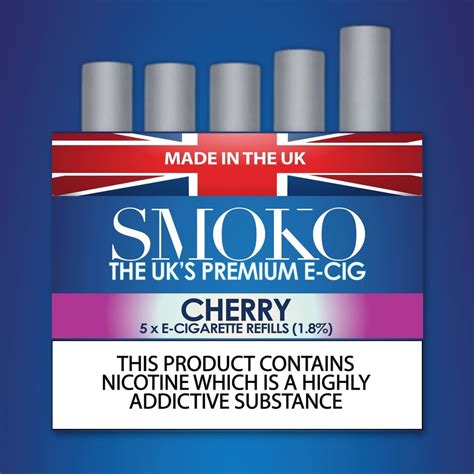 Cherry Flavour E Cigarette Refills Cigalike Made In The Uk