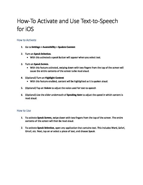 How To Activate and Use Text to Speech for iOS AT HelpDesk Centre de dépannage TA