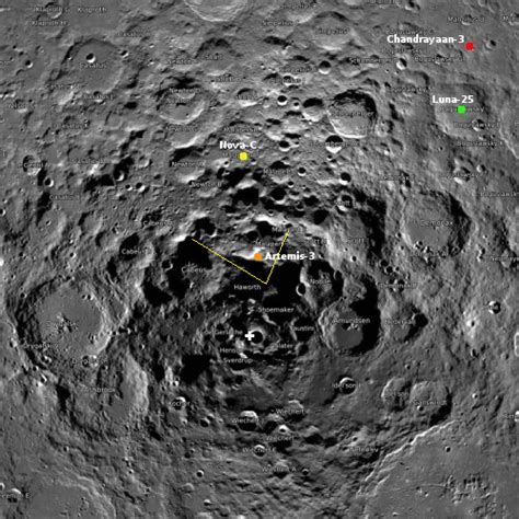 Potential Artemis 3 Landing Site On The Moon Behind The Black