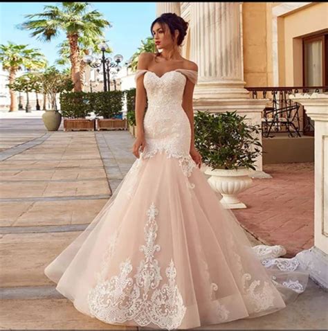 Blush Pink Mermaid Wedding Dress