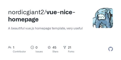 GitHub Nordicgiant Vue Nice Homepage A Beautiful Vue Js Homepage Template Very Useful