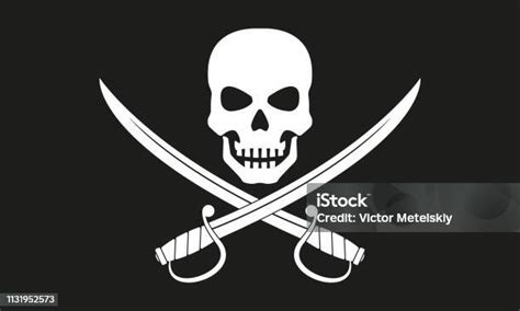 해 적 깃발 교차 검을 가진 졸리 로저 해골과 두 명의 사 위 또는 열풍 검 벡터 일러스트입니다 해적에 대한 스톡 벡터 아트 및 기타 이미지 Istock
