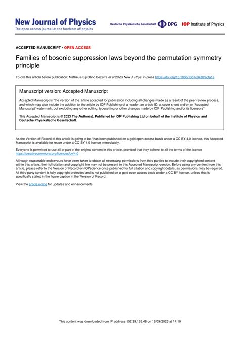 Pdf Families Of Bosonic Suppression Laws Beyond The Permutation Symmetry Principle