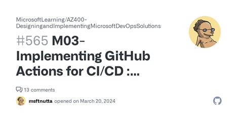 m03 implementing github actions for ci cd github actions can t find