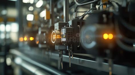 A Detailed View Of Production Machinery Outfitted With Iot Sensors With