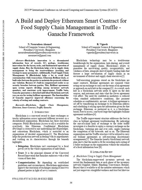 A Build And Deploy Ethereum Smart Contract For Food Supply Chain Management In Truffle Ganache