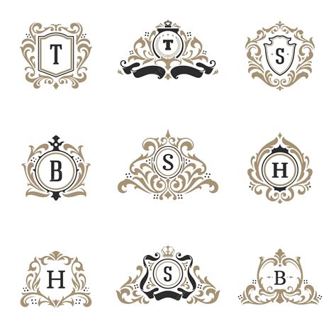 Premium Vector Luxury Monograms Logos Templates Vector Objects Set For Logotype Or Badge Design