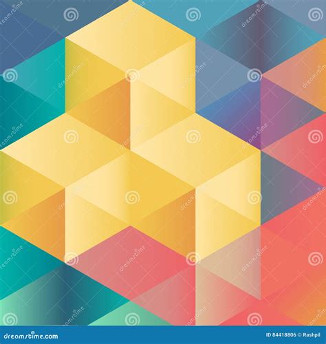 Abstract Geometric Colorful Background From Isometric Cubes Stock Illustration Illustration Of