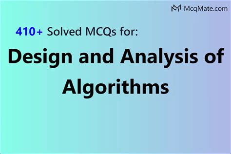 410 Design And Analysis Of Algorithms Solved Mcqs With Pdf Download