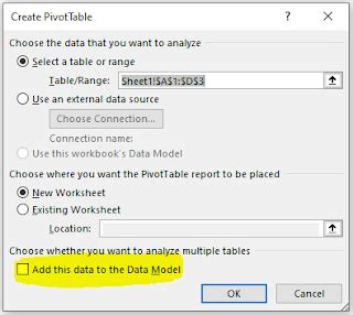 Excel Adding An Existing Pivot Table To The Data Model