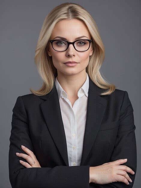 Premium Photo A Working Woman In A Suit Looks On