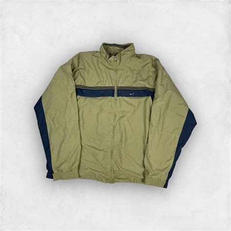 Nike × Vintage Nike Men Olive Green Navy Full Zip Windbreaker Jacket