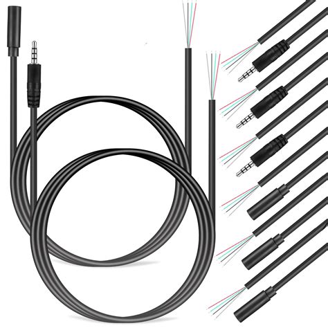 Unbranded 8 Pcs Microphone Wire 35mm Audio Cables Jack Earphone Plugs