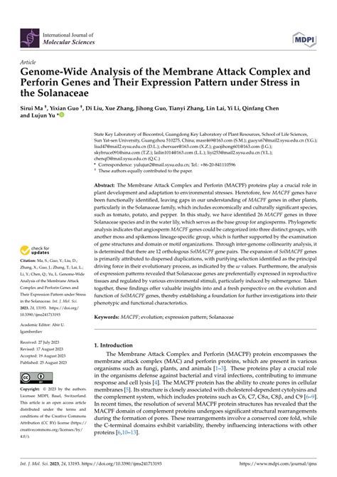Pdf Genome Wide Analysis Of The Membrane Attack Complex And Perforin