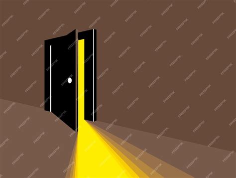 Medio Abierto Puerta Secreta Nuevas Oportunidades Concepto Vector