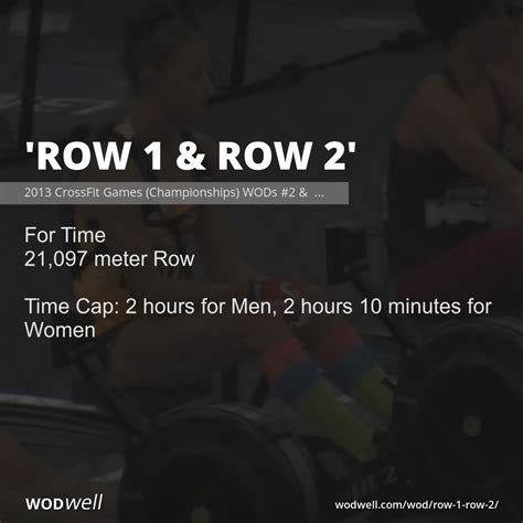 Row 1 And Row 2 Workout 2013 Crossfit Games Championships Wods 2