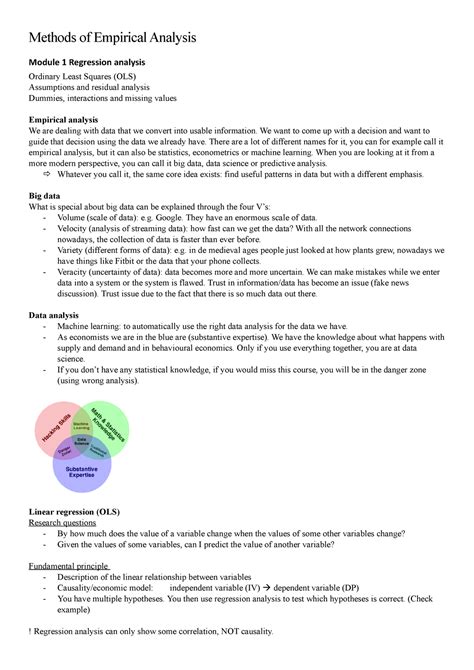 Lecture Notes Mea Module 1 Methods Of Empirical Analysis Module 1