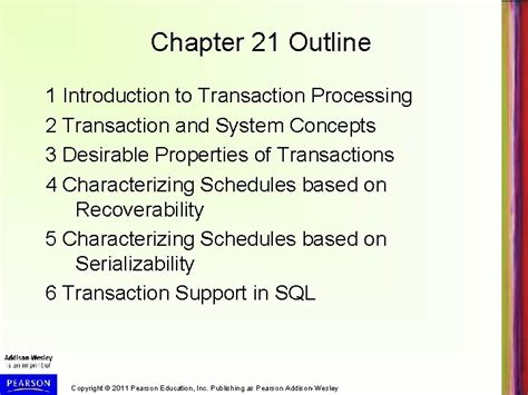 Chapter 21 Introduction To Transaction Processing Concepts And