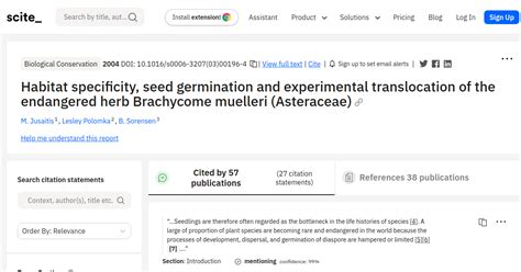 Habitat Specificity Seed Germination And Experimental Translocation Of