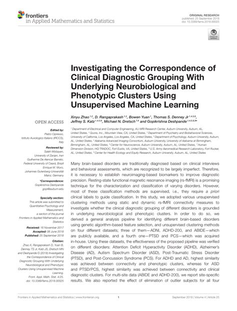 PDF Investigating The Correspondence Of Clinical Diagnostic Grouping