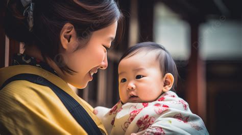 전통 기모노를 입고 아기를 안고 있는 일본 여성 아기와 엄마 고화질 사진 사진 머리카락 배경 일러스트 및 사진 무료 다운로드 Pngtree