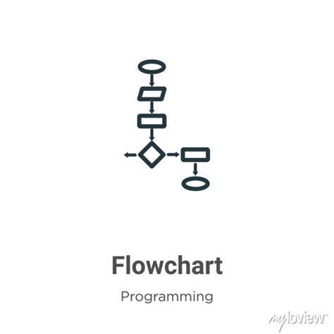 Flowchart Outline Vector Icon Thin Line Black Flowchart Icon Wall