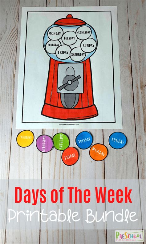 Free Gumball Days Of The Week Printables