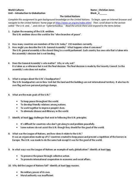 The United Nations Internet Assignment Pdf United Nations
