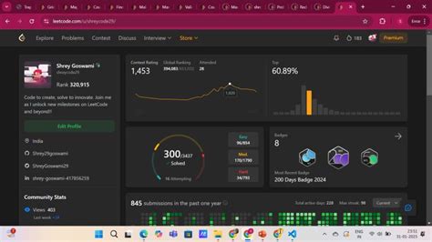 Shrey Goswami On Linkedin Triplecenturyunlocked Leetcode Consistency Dedication Leetcode