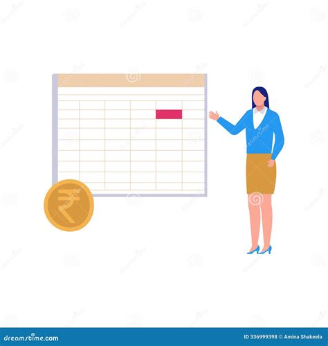 The Girl Is Pointing At The Excel Sheet Stock Illustration