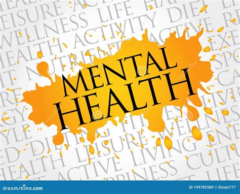 Nube De Palabras De Salud Mental Stock De Ilustración Ilustración De