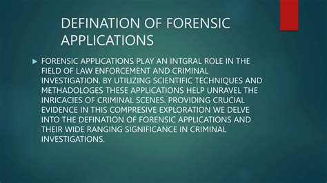 Forensic Applications Pptx