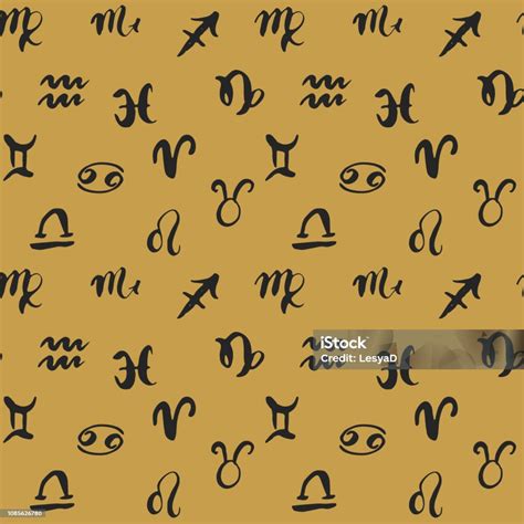 Sternzeichen Musterdesign Hand Gezeichneten Horoskop Astrologie Symbole