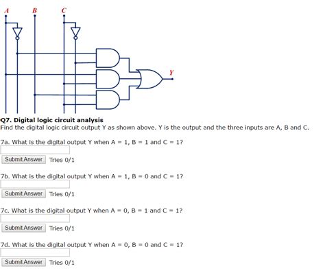 Solved Find The Digital Logic Circuit Output Y As Shown Chegg