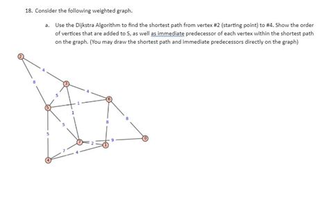 Solved 18 Consider The Following Weighted Graph A Use The