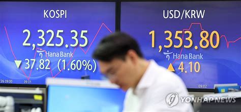 코스피 하락세 환율 상승세 출발 연합뉴스