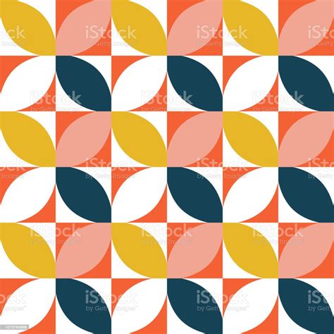 다채로운 기하학적 완벽 한 패턴입니다 중간 세기 스타일 벡터 배경입니다 패턴에 대한 스톡 벡터 아트 및 기타 이미지 패턴