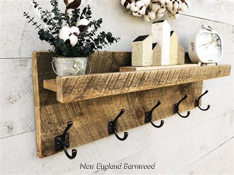 Rustic Coat Rack Wooden Coat Rack Wall Mount Entryway Coat Etsy