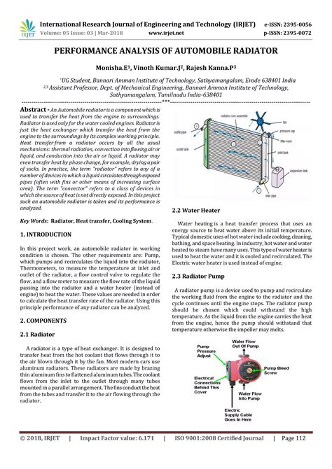 performance analysis of automobile radiator pdf automotive industry