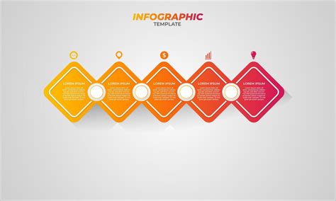 Infographic Design With 5 Steps For Data Visualization Diagram Annual