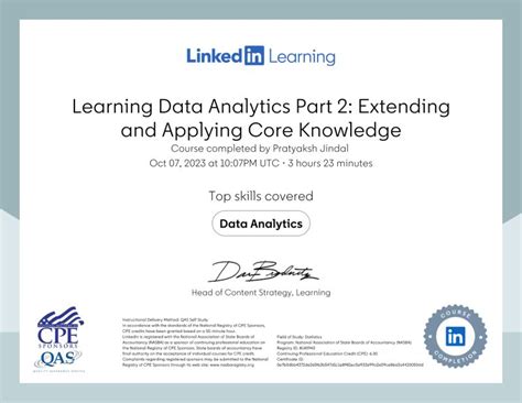 Just Finished The Course “learning Data Analytics Part 2 Extending And Applying Core Knowledge