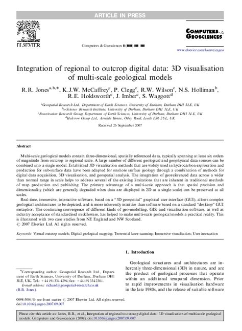Pdf Integration Of Regional To Outcrop Digital Data 3d Visualisation Of Multi Scale