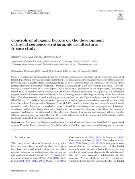 Pdf Controls Of Allogenic Factors On The Development Of Fluvial Sequence Stratigraphic