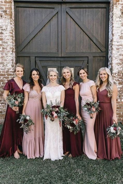 Elegant Fall Wedding Burgundy Bridesmaid Dresses For Timeless Grace