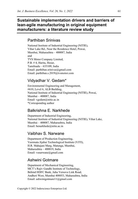Pdf Sustainable Implementation Drivers And Barriers Of Lean Agile Manufacturing In Original